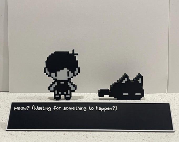 Omori and Mewo Sprite 3D Printed Figure, Mini Collectible Statue, Video ...