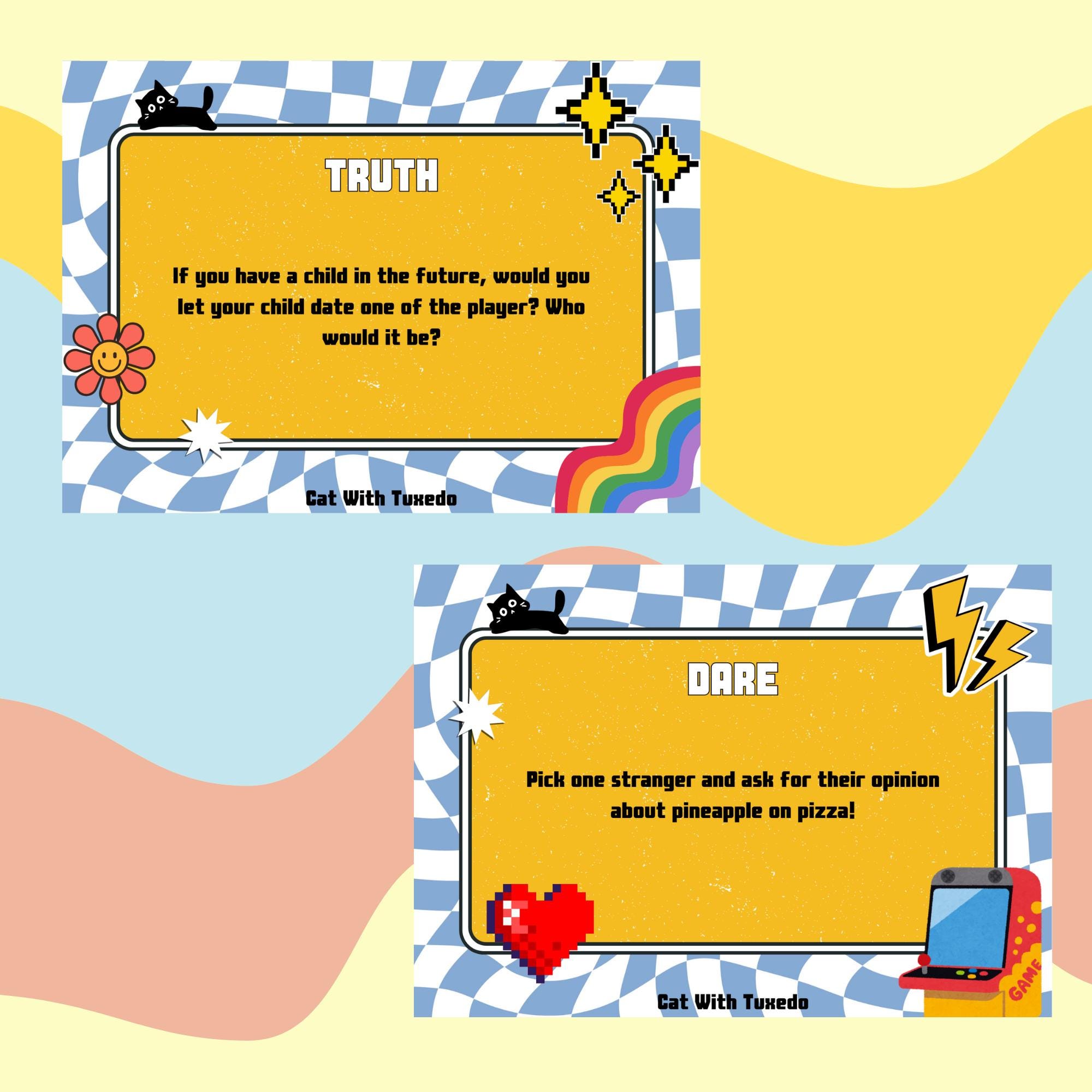 50 Truth or Dare Game Cards Mystery Card - Etsy