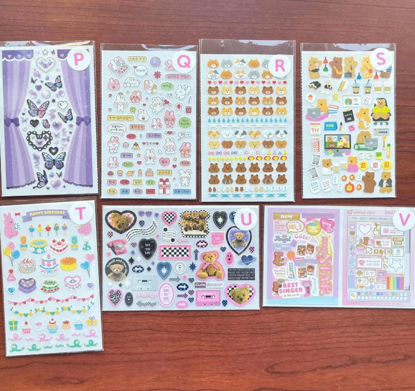 Kpop Polco Deco Sticker Sheets Korean Cute Deco Holographic, Deco ...