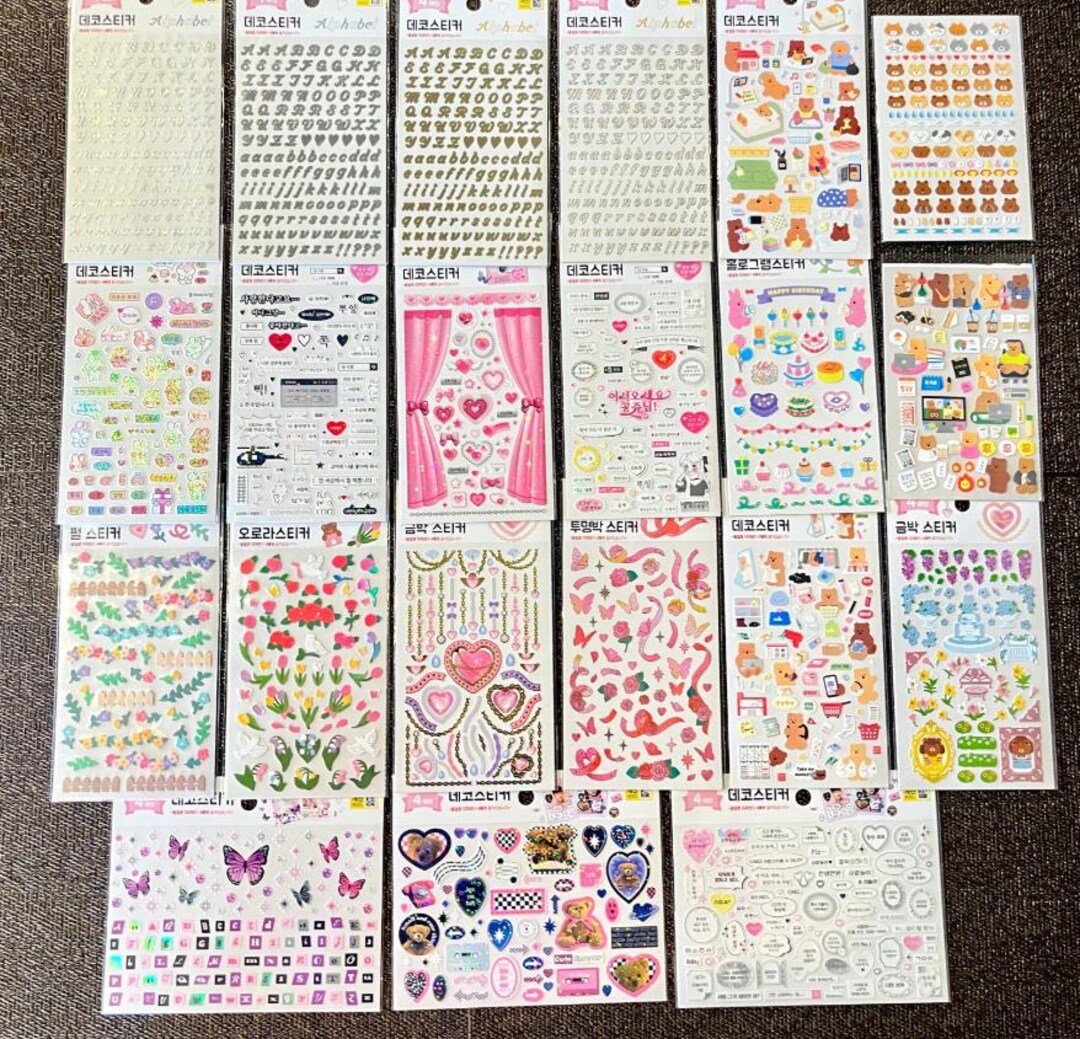 Kpop Polco Deco Sticker Sheets Korean Cute Deco Holographic, Deco ...