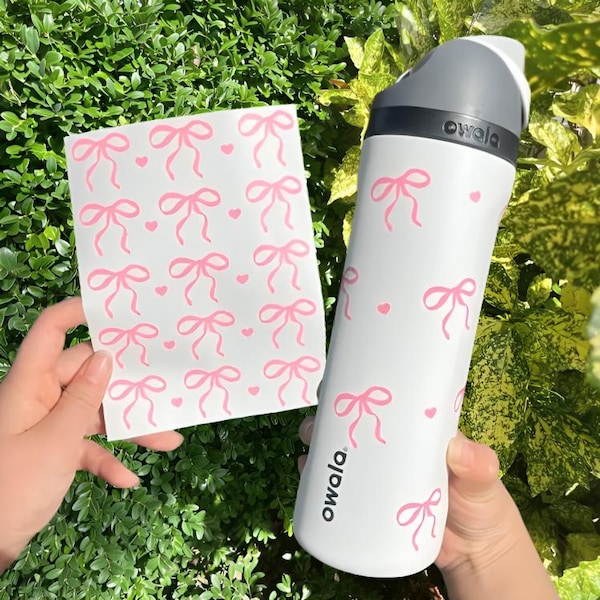 Owala Water Bottle Pink Bows - Etsy