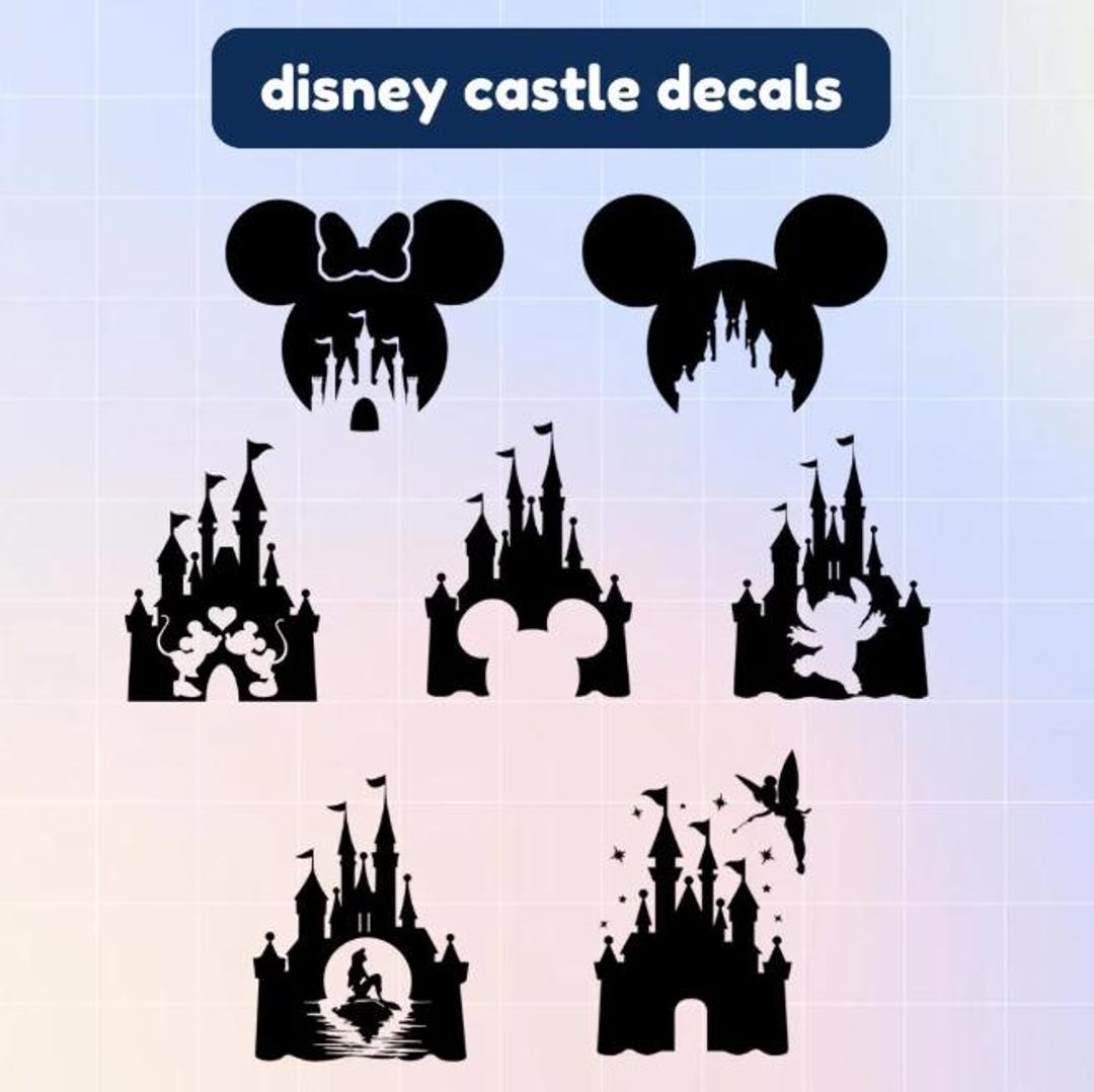 Disney Land Castle Mickey Vinyl Decal | Waterproof Car Decal | Princess ...