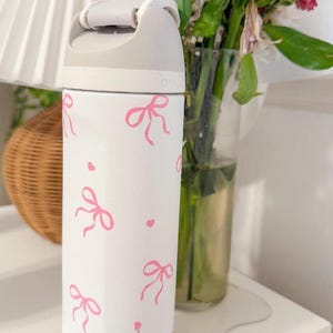 Ribbon Bottle Coquette Bow Heart Vinyl Decal Sticker Sheet for Stanley ...