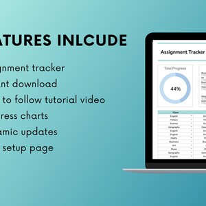 Student Assignment Tracker Google Sheet - Etsy