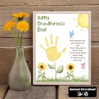 Flower Handprint Craft Art, Printable | Mothers Day, for Mom or Grandma ...
