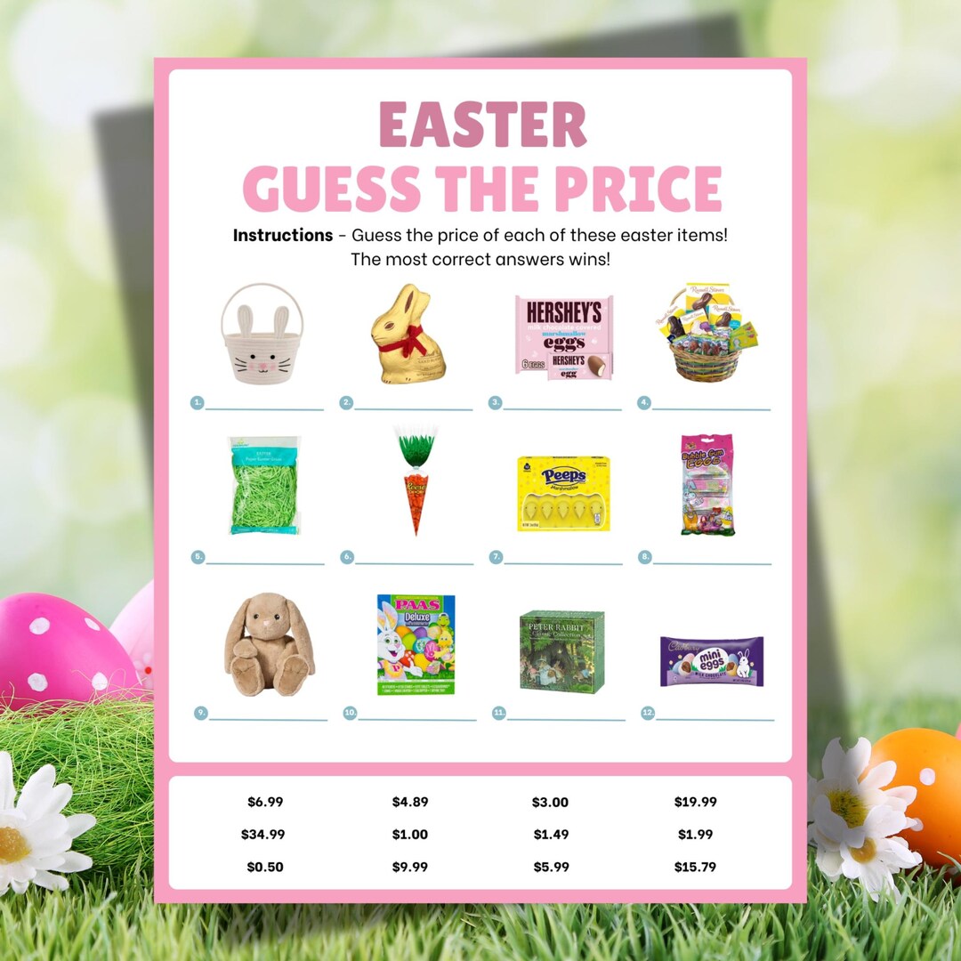 Printable Easter Guess the Price Game | Fun Family Activity | Kids ...