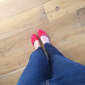 LOLA. Red Sandal / Women Shoes / Leather Flat Sandals / Women Flats ...