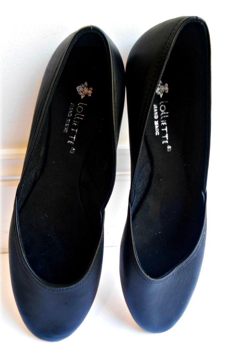MAYA. Black Leather Ballet Flats/ Women's Shoes/ Bridal Flats ...