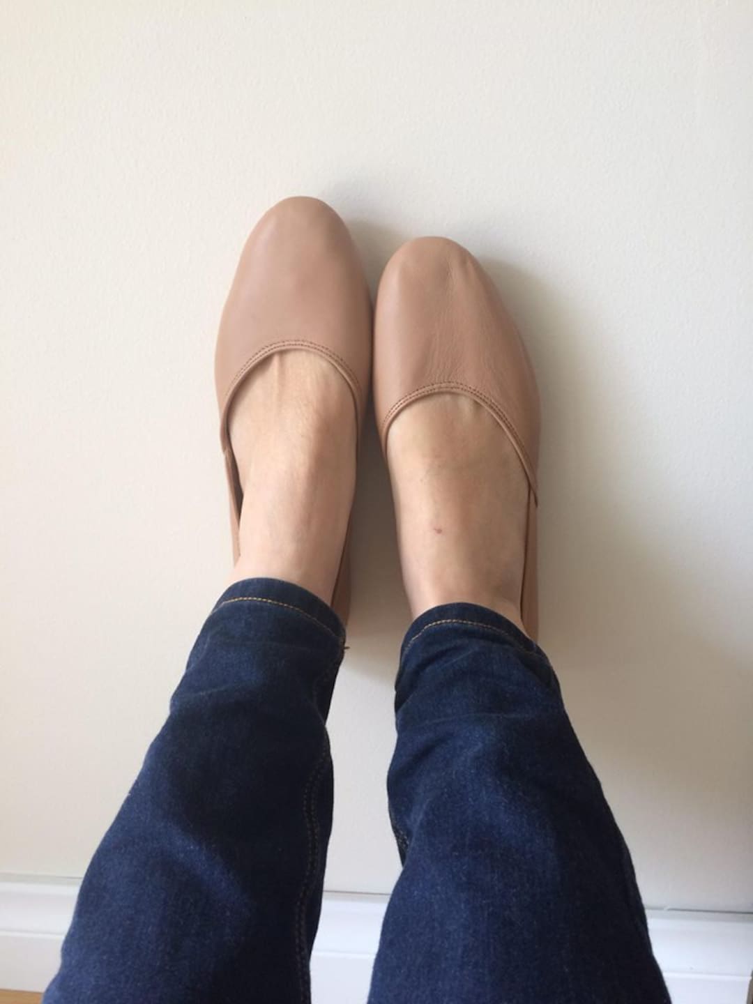 Handcrafted Latte Leather Ballet Flats - Women's Comfortable Shoes - Etsy