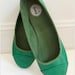 Sea Green Leather Flats: Women's Ballet Shoes - Etsy