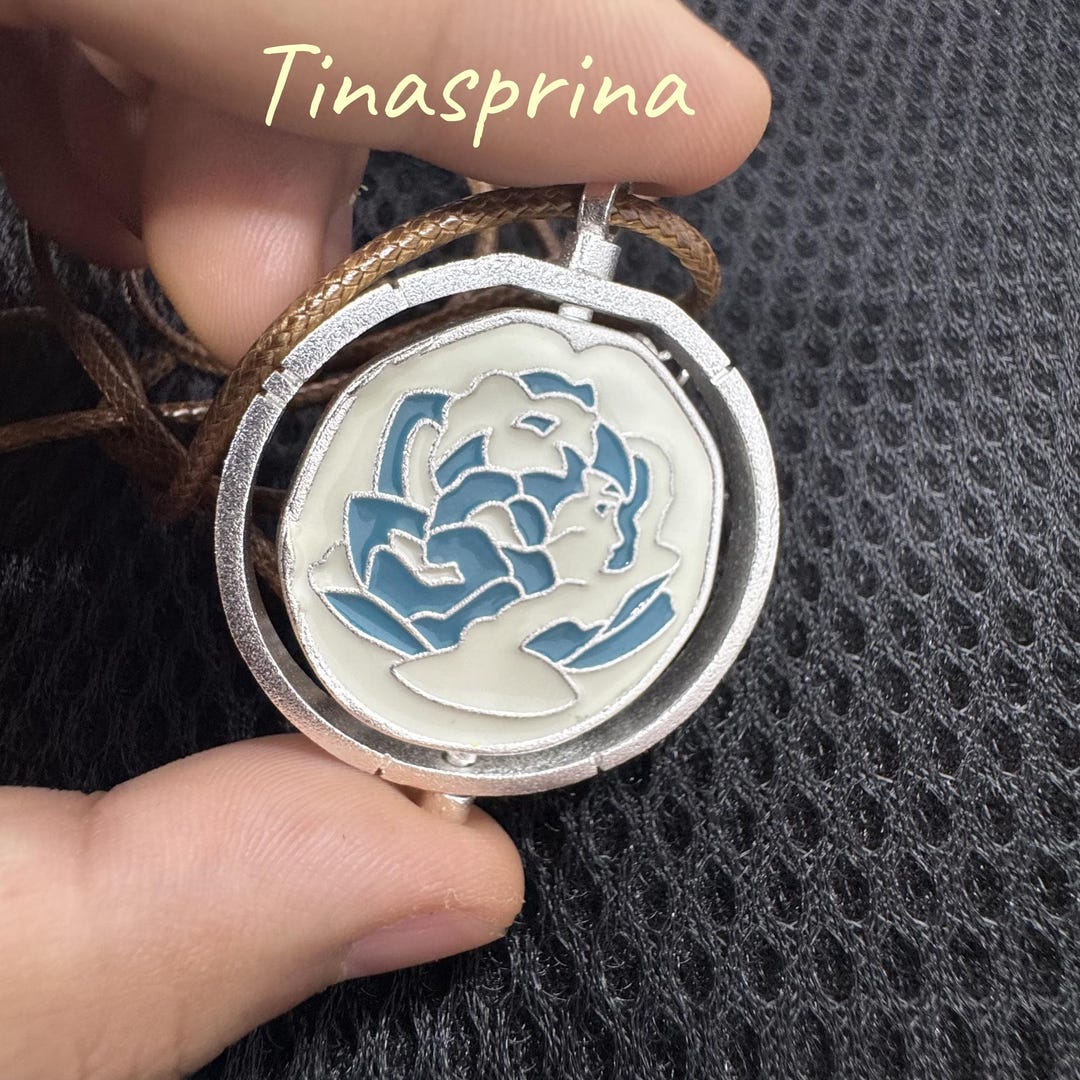 Blue Rose Pendant Gift, Powder Necklace, Unique Powder & Ekko Pendant ...