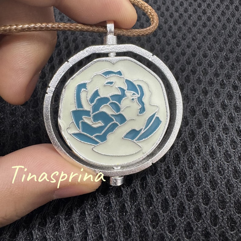 Blue Rose Pendant Gift, Powder Necklace, Unique Powder & Ekko Pendant ...