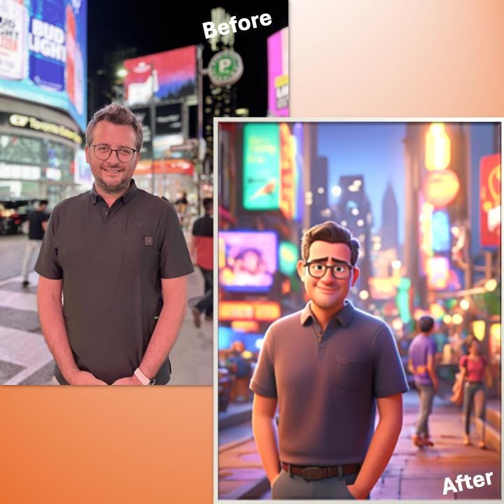 Custom Cartoon Portrait Pixar Style Illustration From Photo Family ...