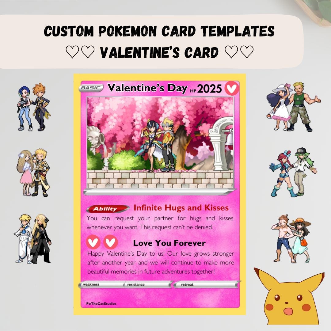 Valentine's Day Custom Pokemon Card | Personalized Couples Gift ...