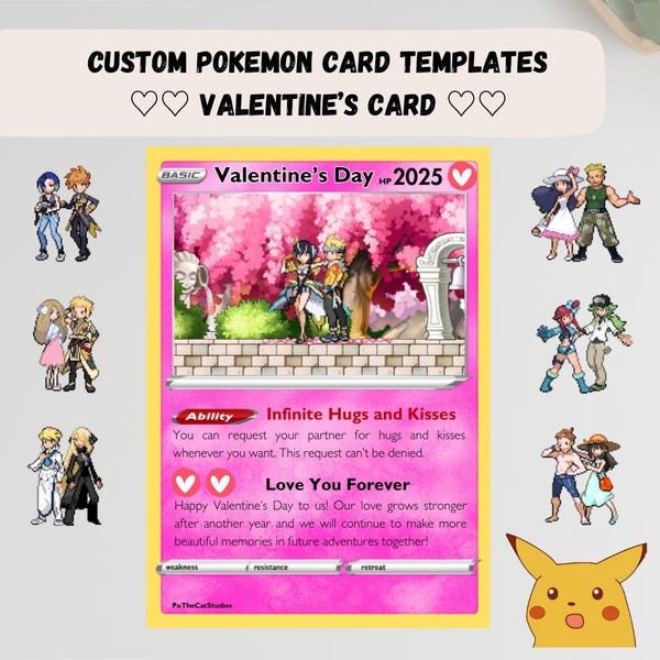 Personalized Pokemoncard Couple - Etsy