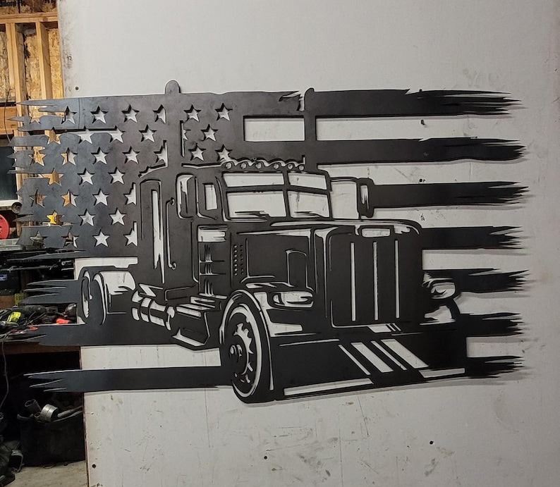 American Semi Truck Flag DXF - Etsy