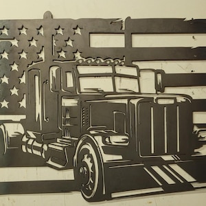 American Semi Truck Flag DXF - Etsy
