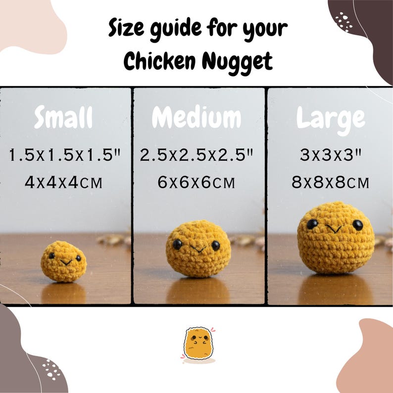 3-in-1 No Sew Chicken Nugget Crochet Pattern - Etsy