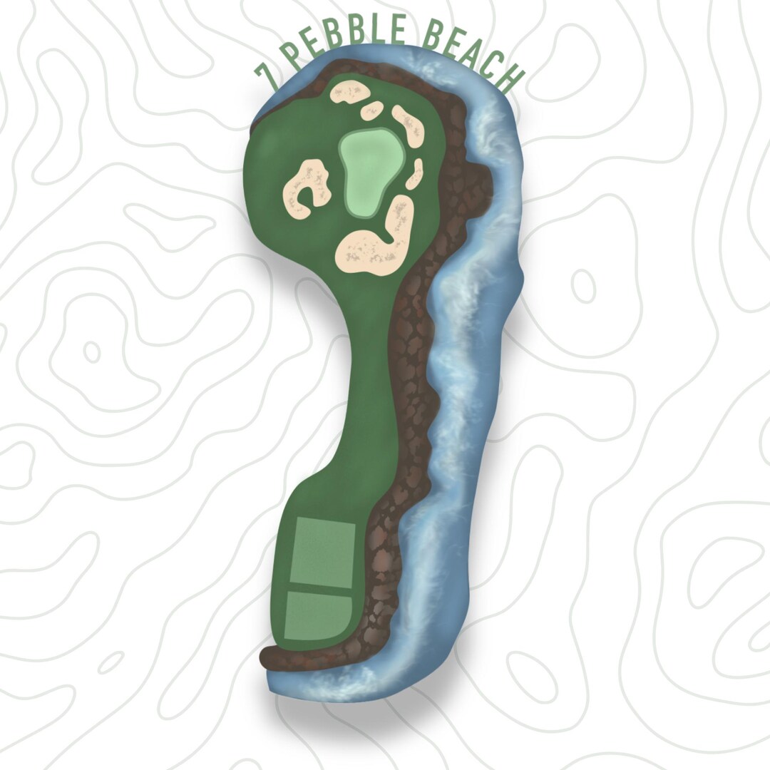 Pebble Beach Hole 7 Sticker, Golf Course Stickers - Etsy