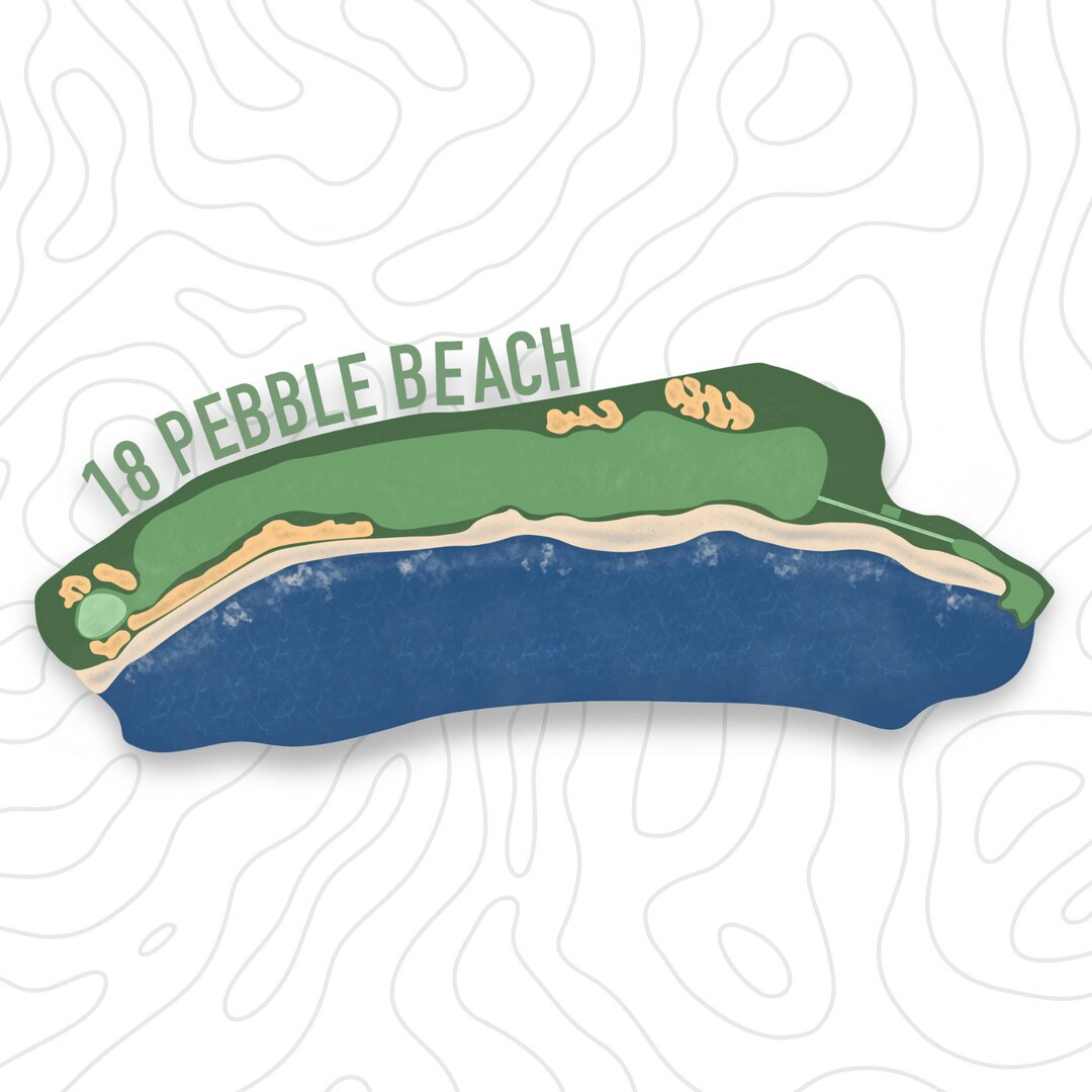 Pebble Beach 18th Hole Sticker, Golf Course Sticker - Etsy