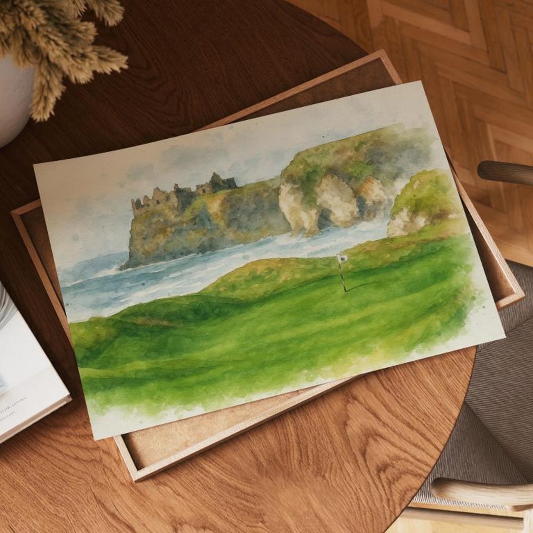 Royal Portrush Dunluce Castle – Watercolor Art Print, Golf Course Art ...