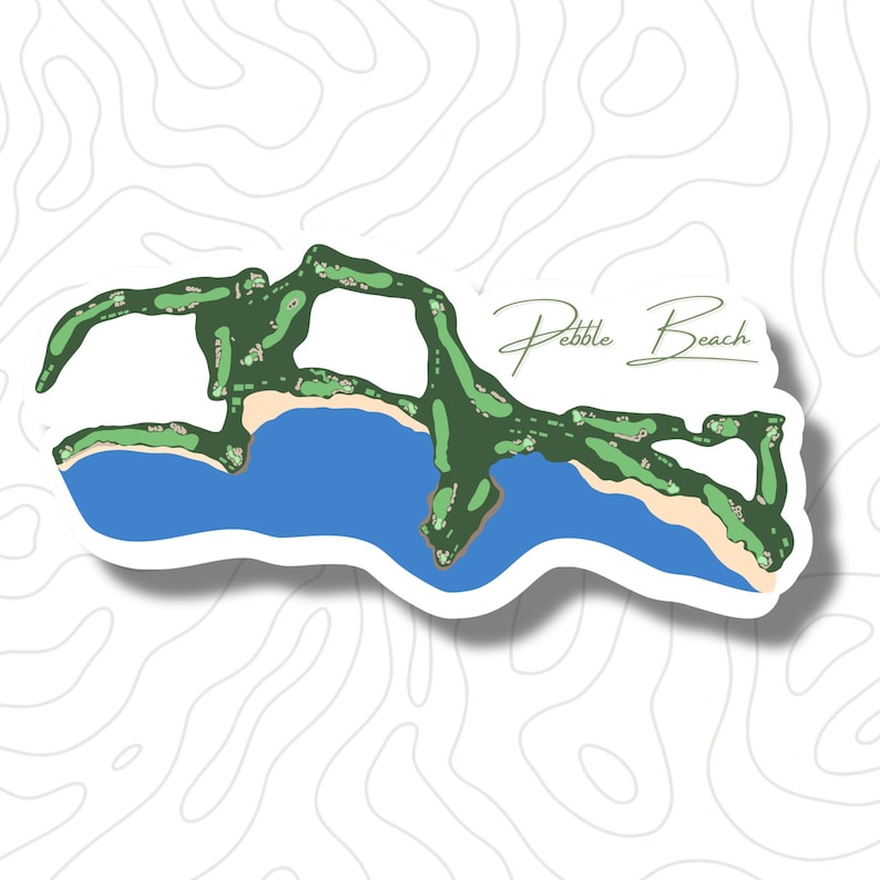 Pebble Beach Course Layout Sticker, Golf Course Stickers - Etsy