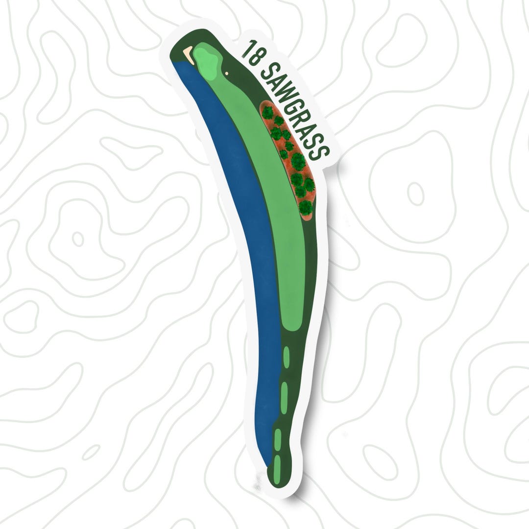 TPC Sawgrass Hole 18 Sticker, Golf Course Stickers - Etsy