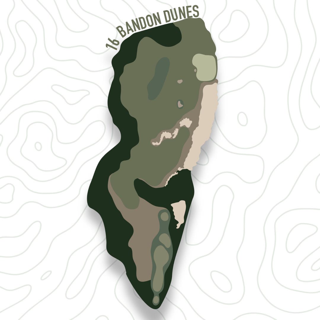 Bandon Dunes Hole 16 Sticker, Golf Course Stickers - Etsy