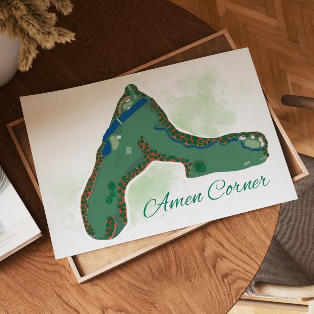 Amen Corner Golf Art Print, Golf Course Layout Sign, Golfer Gifts - Etsy
