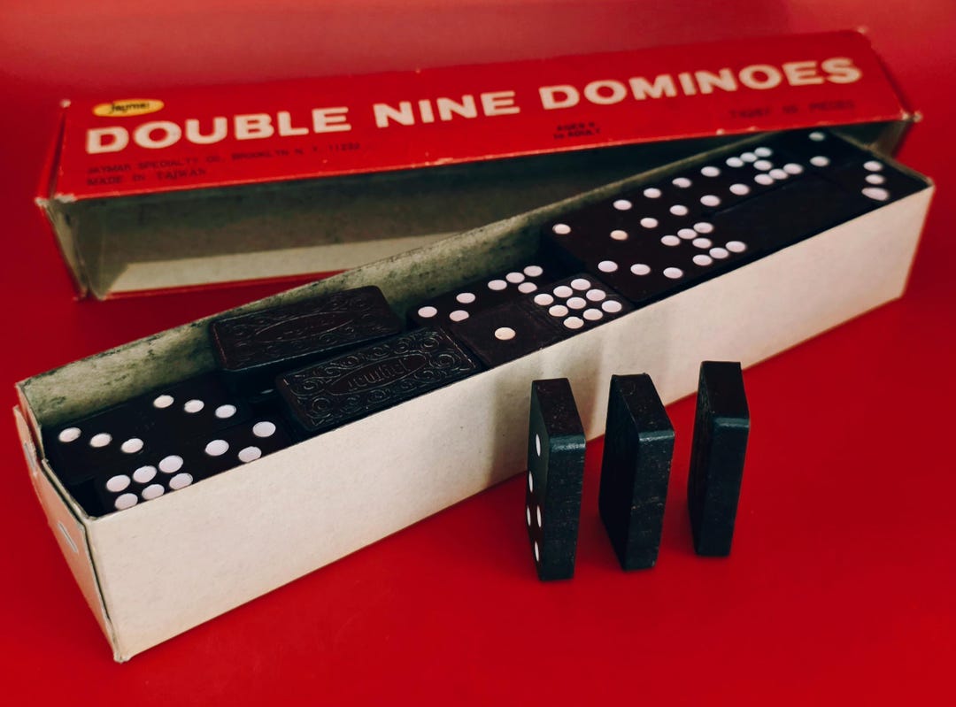 Vintage Jaymar Double Nine Dominoes Set | 1970s Taiwan Game, Brooklyn ...