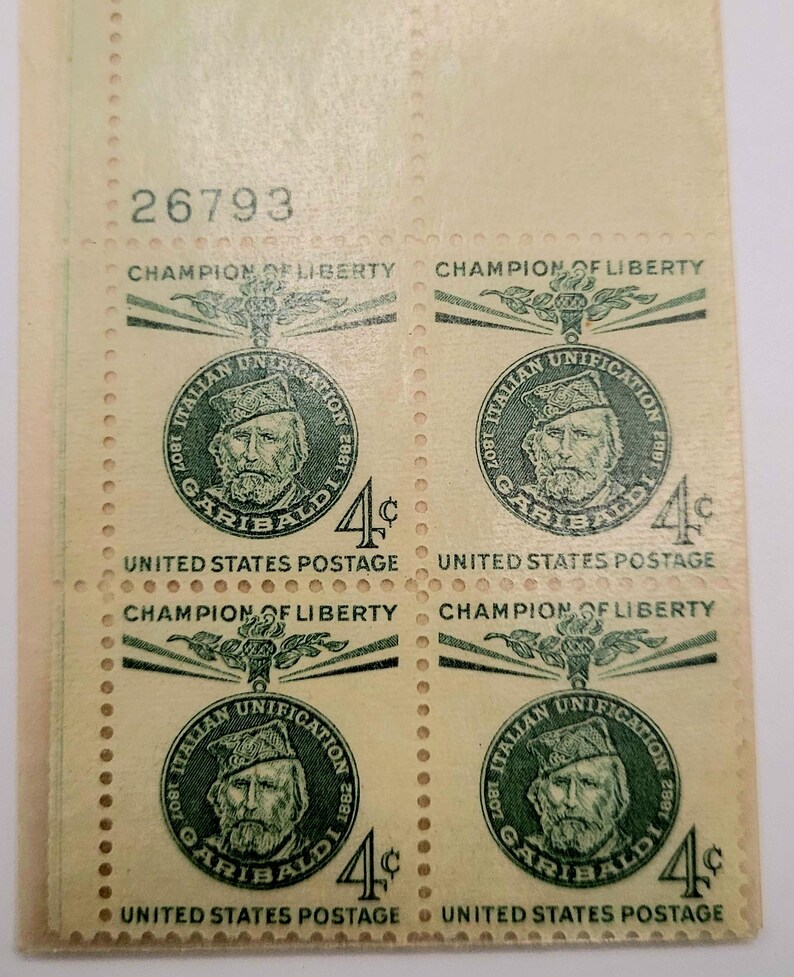 Vintage Champion of Liberty Stamp Plate Blocks: U.S. History ...