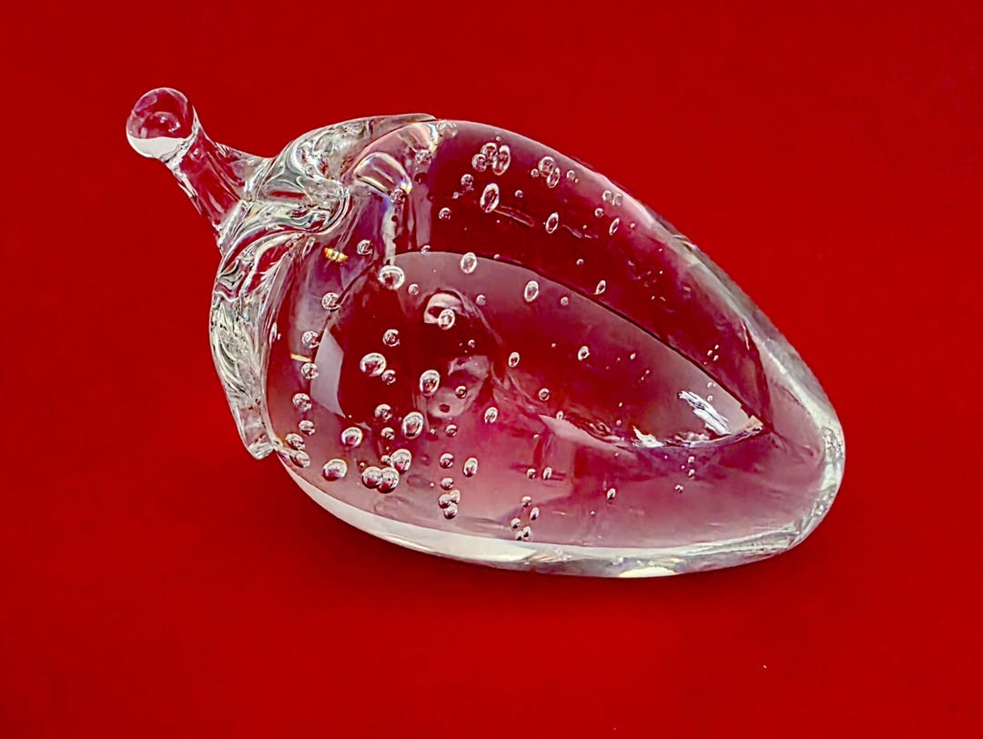 Vintage Murano Style Strawberry Paperweight | Bullicante Art Glass ...