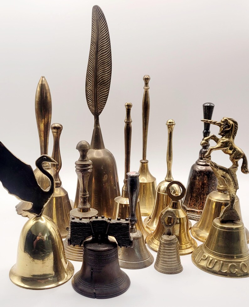 Lot of 13 Vintage Bells – Brass and Silver Plate -unique Collectible ...