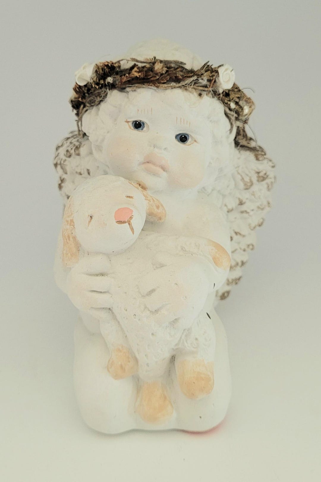 Dreamsicles Angel Figurine: Golden Friends Cherub With Lamb, Vintage ...