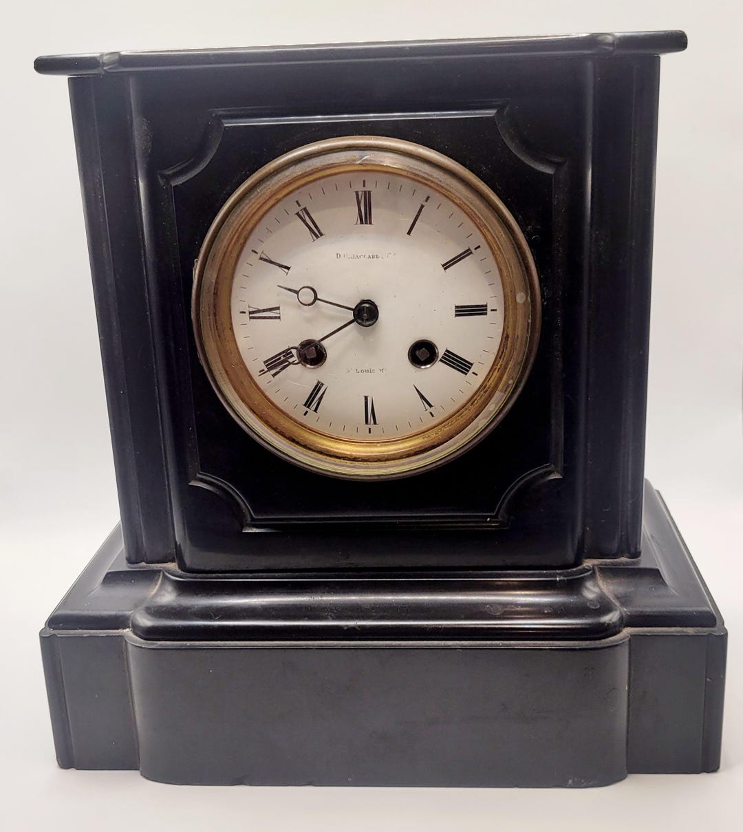 Antique D.C. Jaccard Mantel Clock | St. Louis Victorian Slate Clock - Etsy