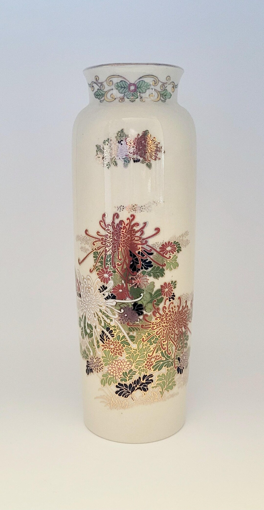 Vintage Artmark Vase Japan Spider Lily Chrysanthemum Porcelain 9.5" - Etsy