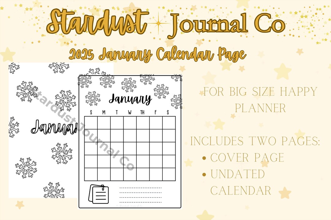 JANUARY Bullet Journal BLANK PRINTABLE Journal Pages Calendar A4 Size ...