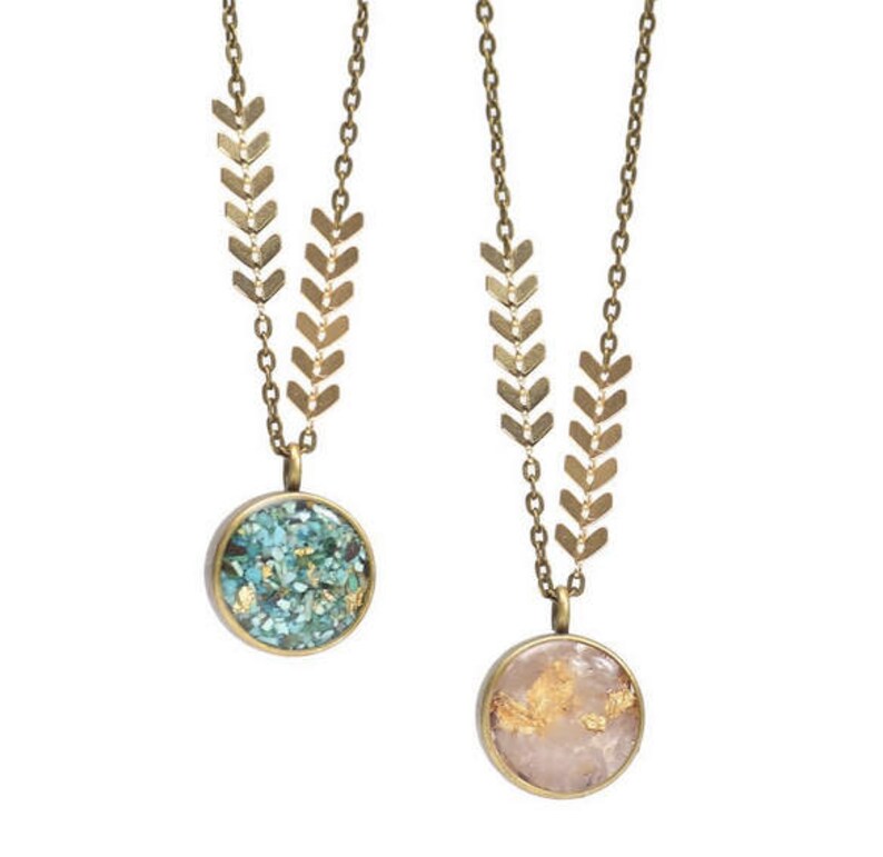 The Cali Long Boho Style Round Open Bezel Necklace With - Etsy