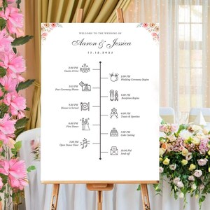 Wedding Timeline Minimalist Order of Events Sign, Premium Canva Account ...