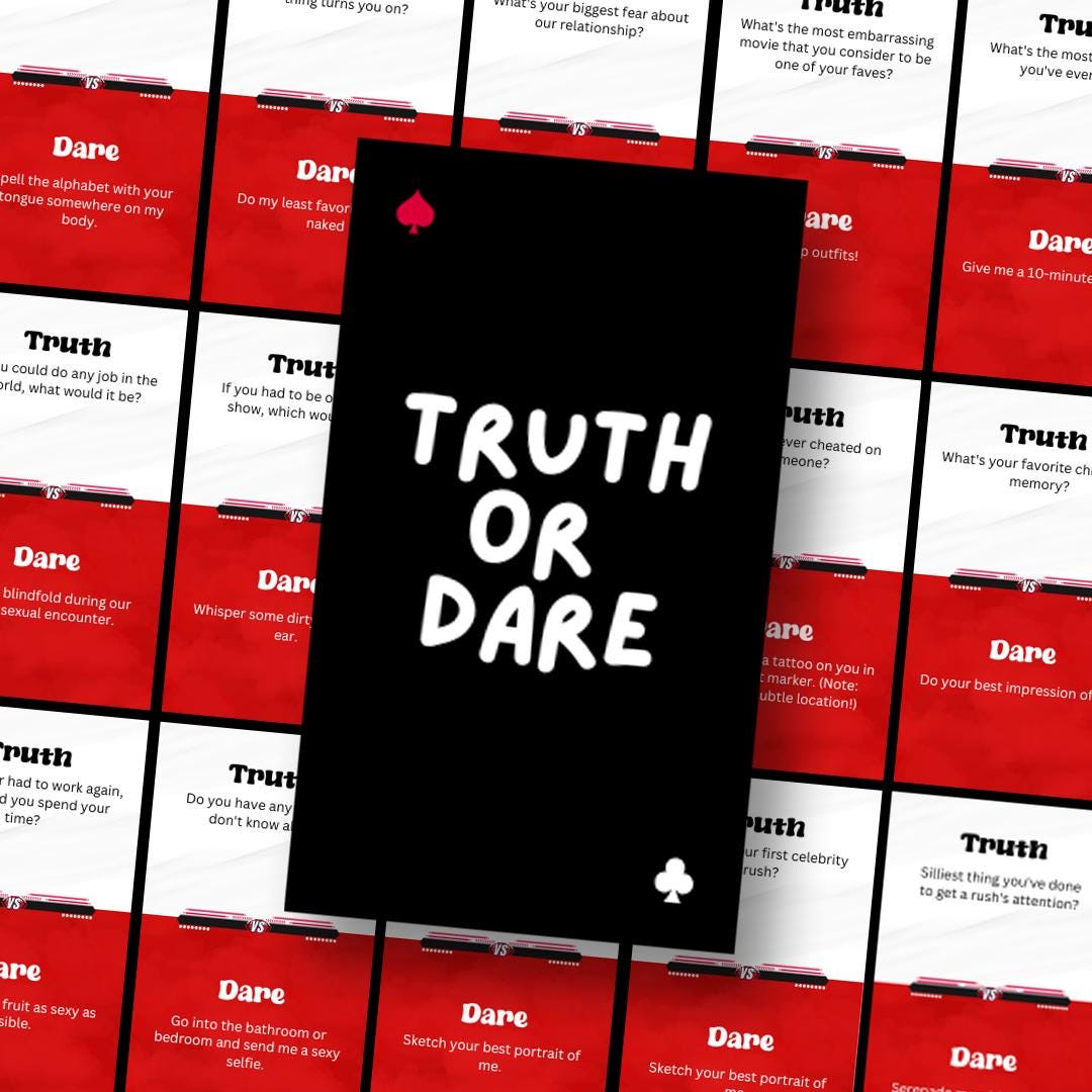 Truth or Dare Card Game for Valentine, Free Access to Canva Pro Couples ...