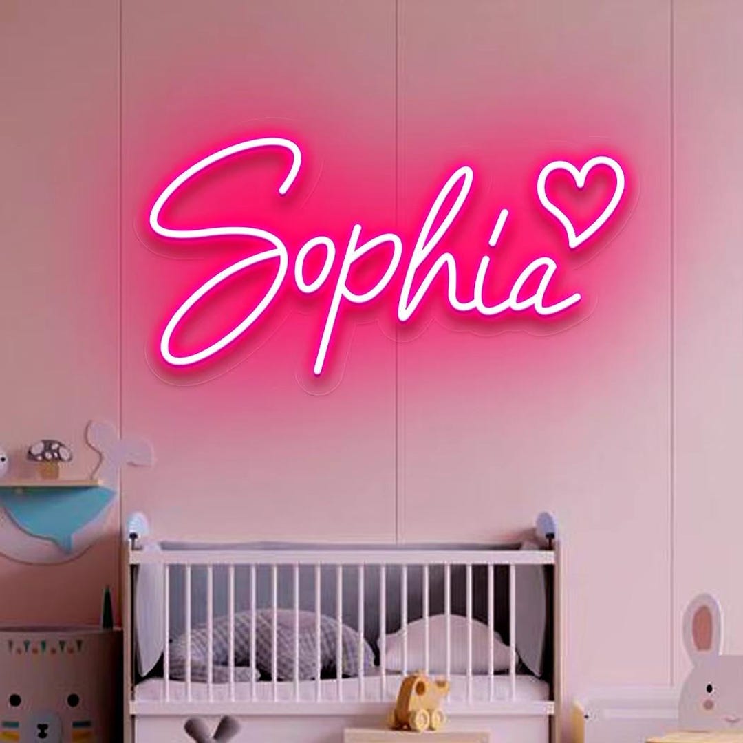 Custom Neon Sign Personalized LED Name Light for Kids USB Powered Wall ...