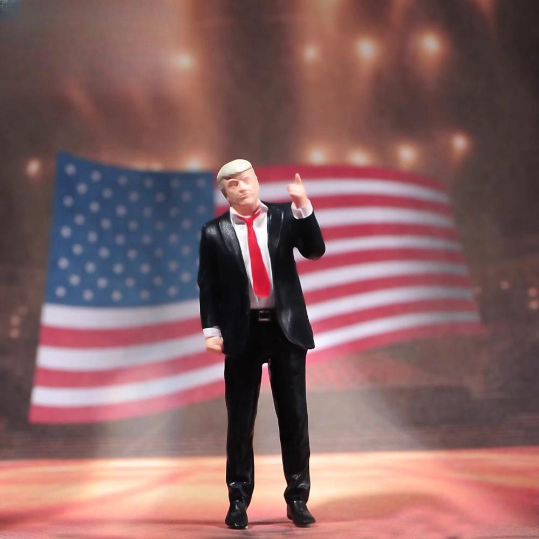 Handmade 1:64 Resin Miniature Donald Trump Simulation Diorama ...