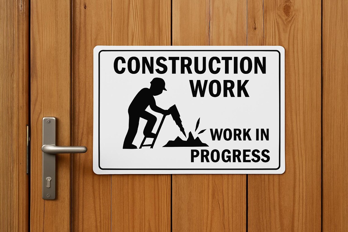 Construction Work in Progress Sign: Industrial Jobsite Poster (digital ...