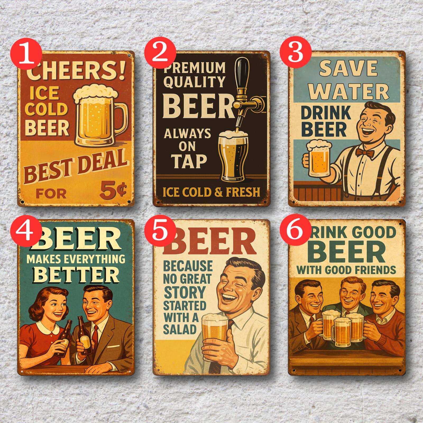 Funny Beer Signs: Vintage Metal Wall Art for Home Bar, Pub Shed - Etsy UK
