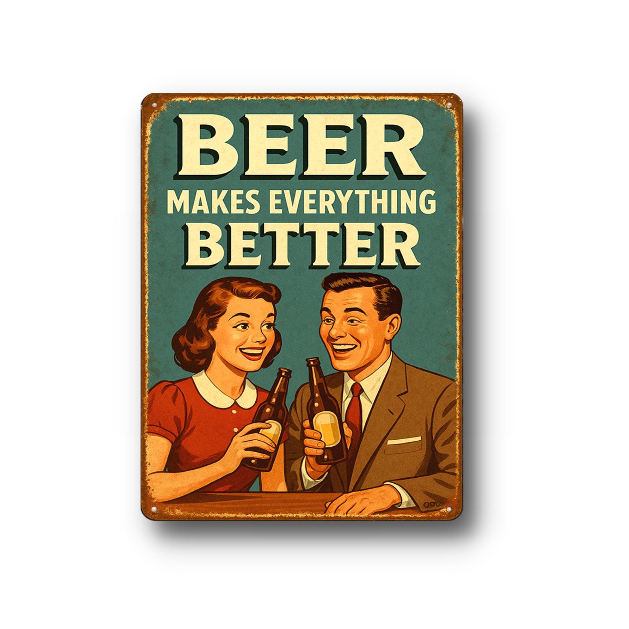 Funny Beer Signs: Vintage Metal Wall Art for Home Bar, Pub Shed - Etsy UK