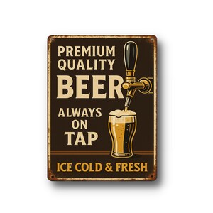 Funny Beer Signs: Vintage Metal Wall Art for Home Bar, Pub Shed - Etsy UK