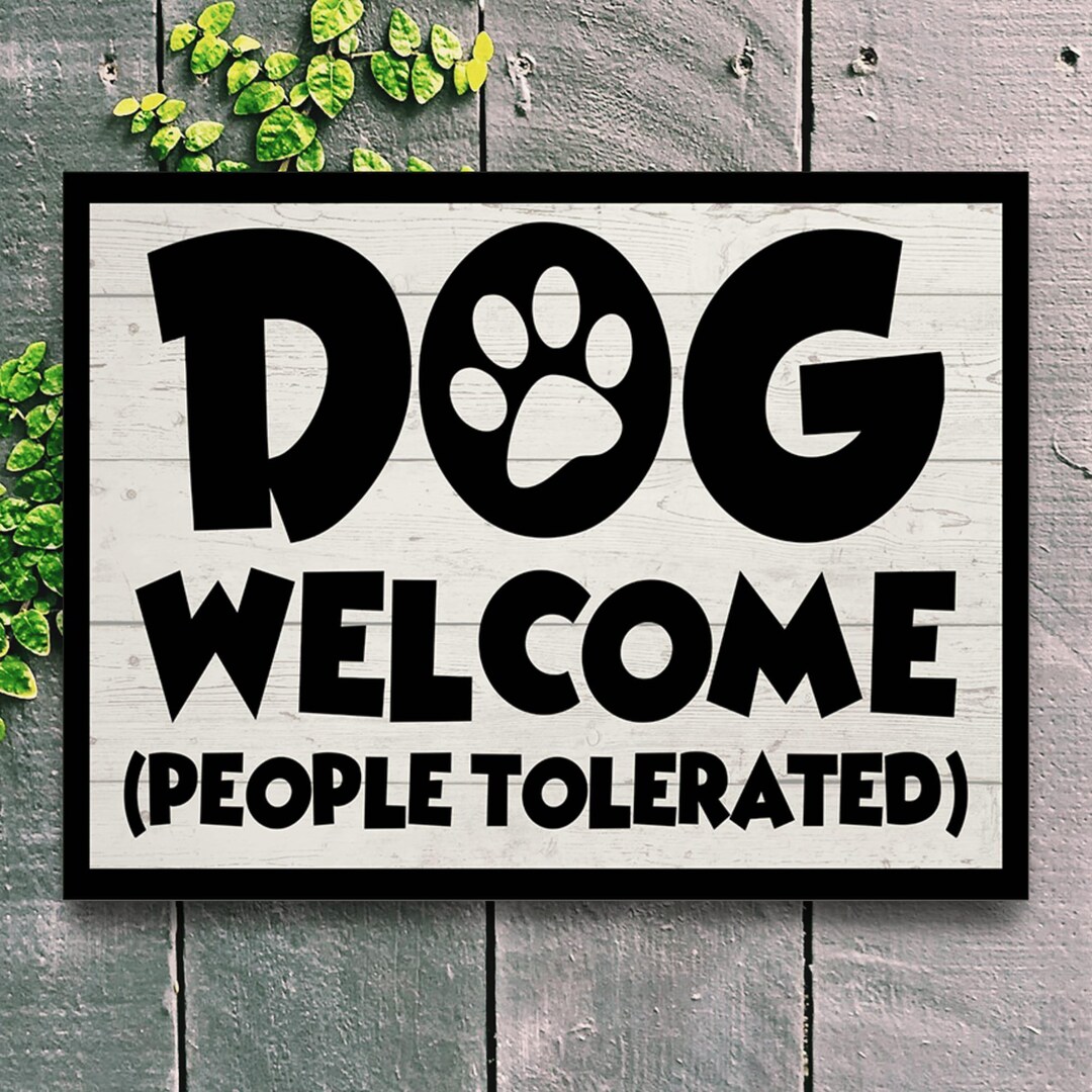 Funny Dog Welcome Sign: Rustic Metal Pet Decor - Etsy