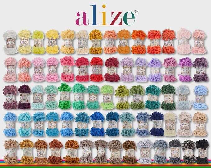 Alize Puffy Chenille Yarn: Finger Knitting Loop Yarn, Baby Blanket and ...