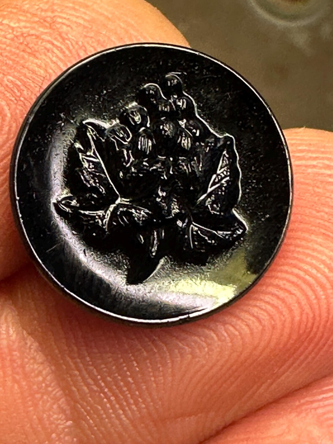 Rare Antique Jet Black Glass Button Deknatel Style Dated Dec 1880 - Etsy