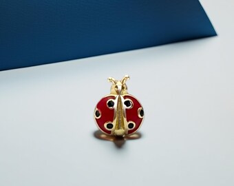 14K Solid Gold Ladybug Cartilage Earring – Cute Internally Threaded ...